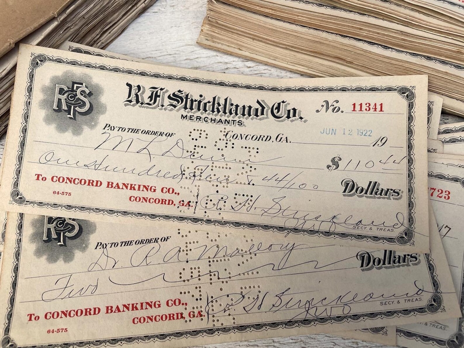 Antique Bank Checks Used Payment Receipt Vintage Ephemera | Etsy