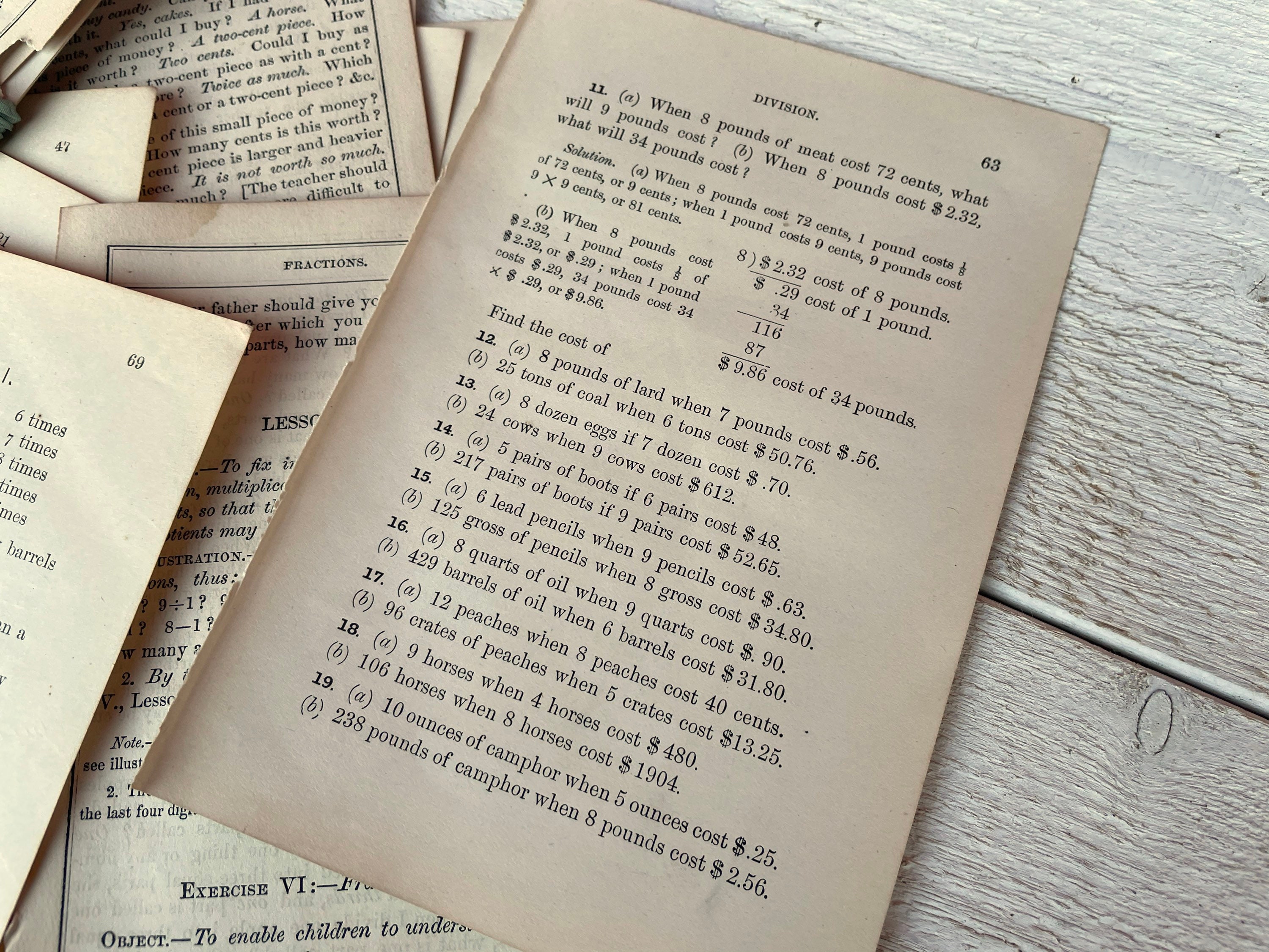 Antique Arithmetic Pages School Scholar Book Page Bundle - Etsy UK