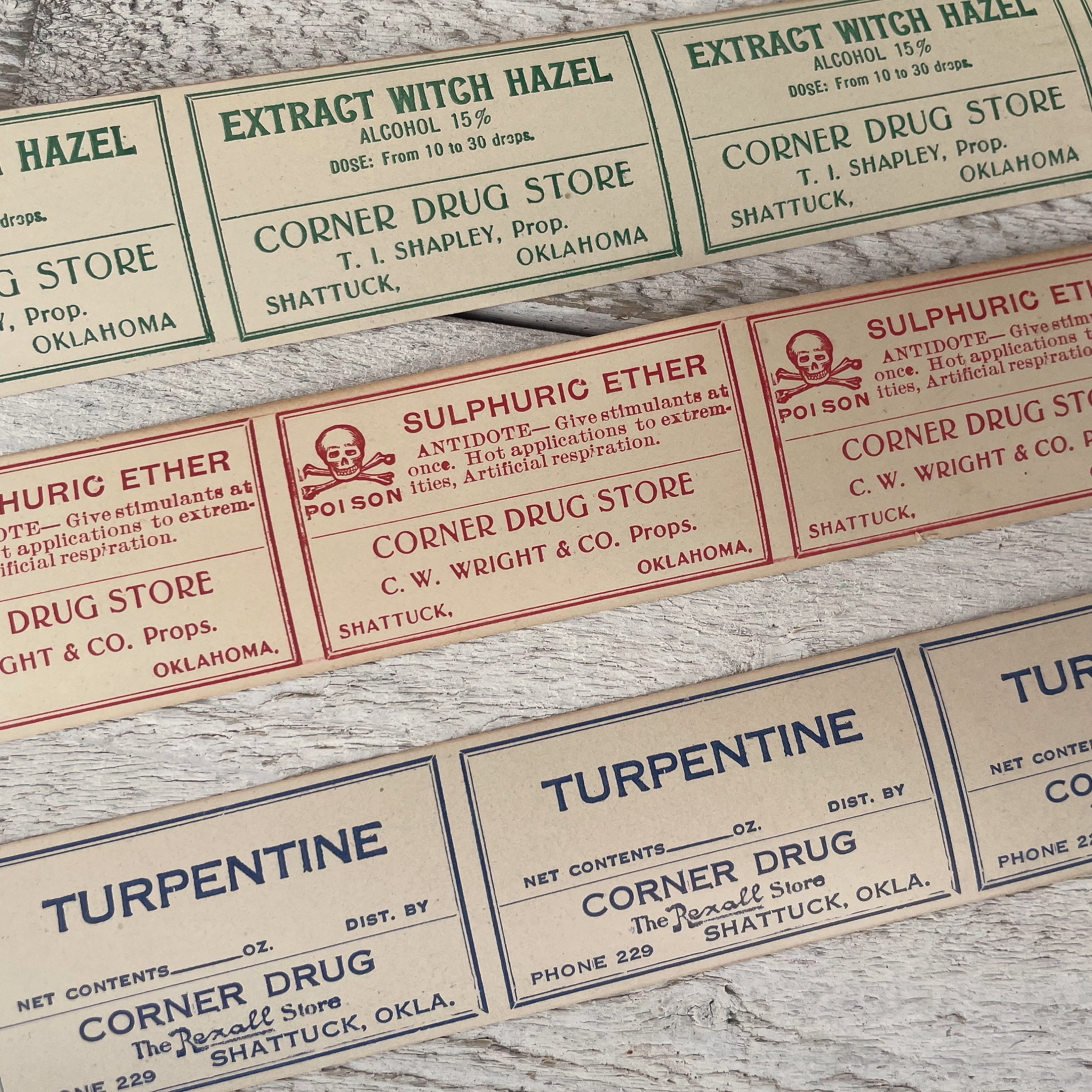Antique Pharmacy Labels Set 1910s-1920s, Apothecary Ephemera, Label ...