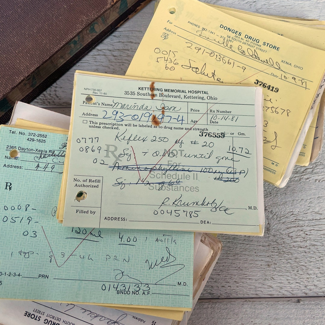 Vintage Rx Prescriptions 1970s-80s, Pharmacy, Druggist, Receipts ...