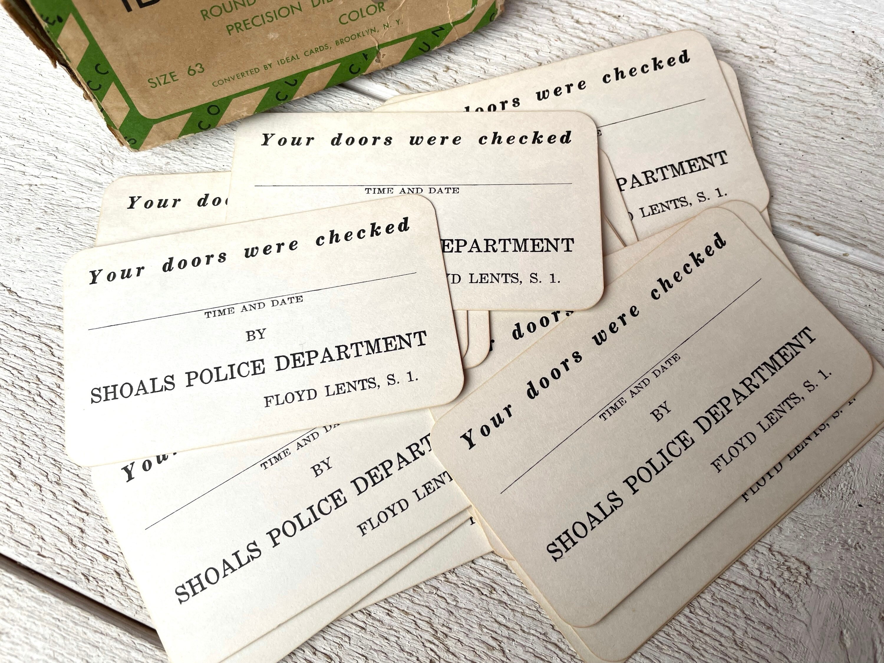 Vintage Announcement Cards, Police Property Check, Card for ...
