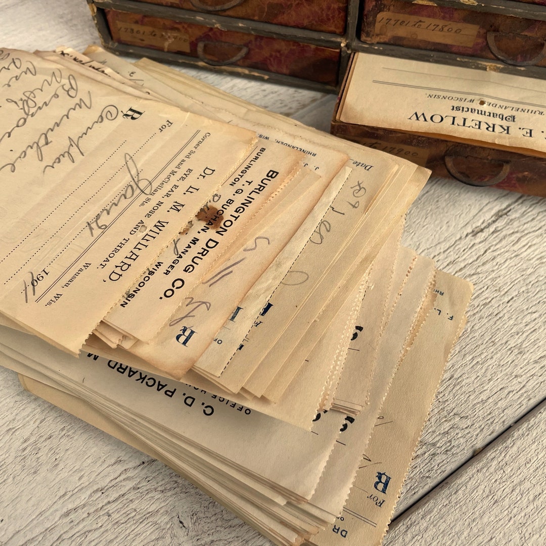 Vintage Handwritten Rx Prescriptions, Pharmacy, Old Apothecary ...