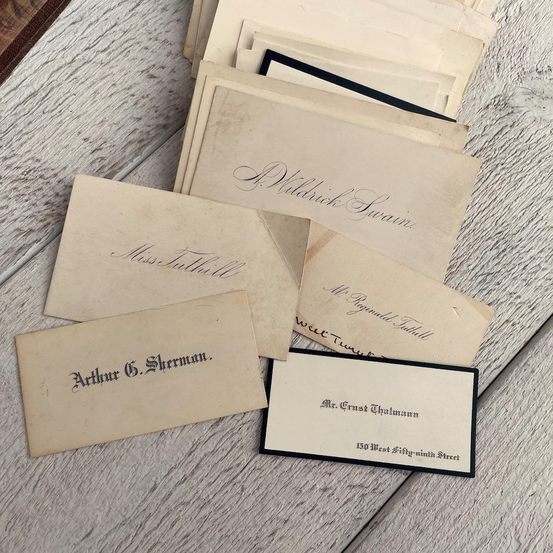 Antique Name Cards, Vintage Trading Calling Cards, Junk Journal ...