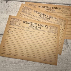 Vintage Western Union Telegram, Aged With Patina, 1950s Ephemera for ...