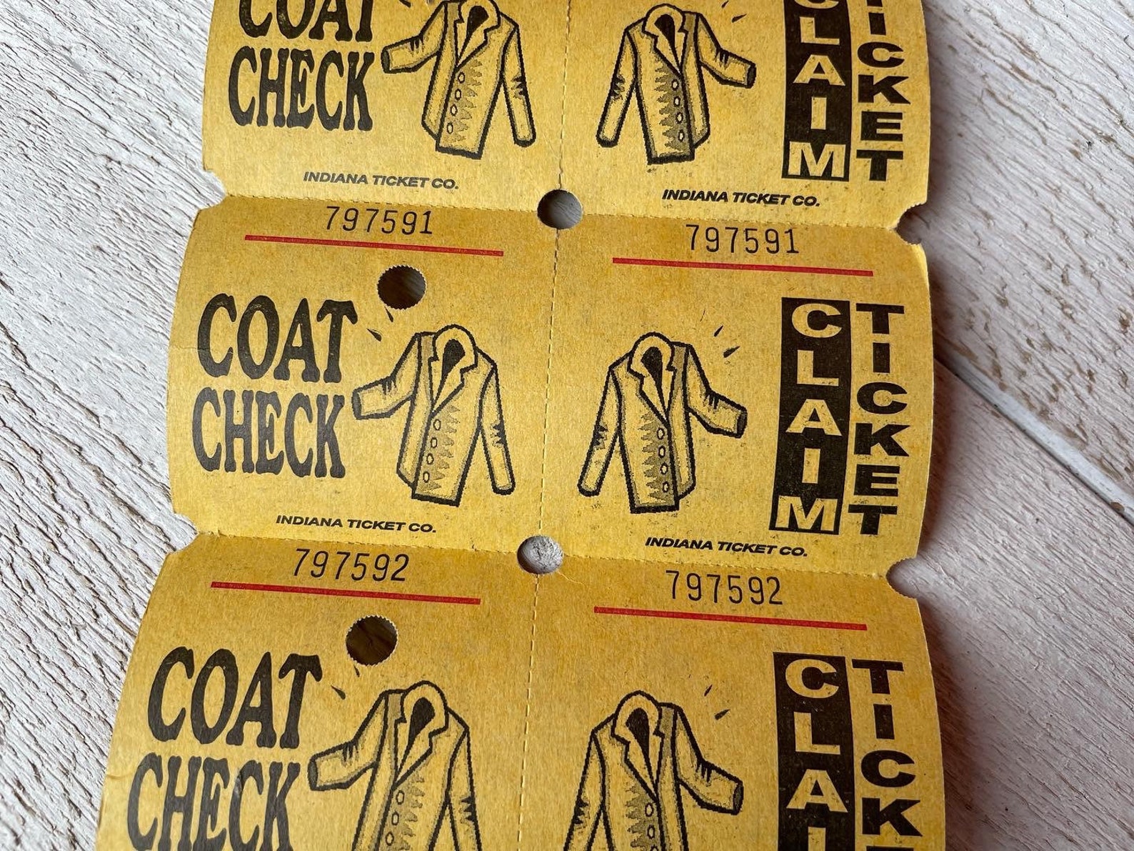 Vintage Cloakroom Tickets Coat Claim Ticket Set Junk Journal | Etsy