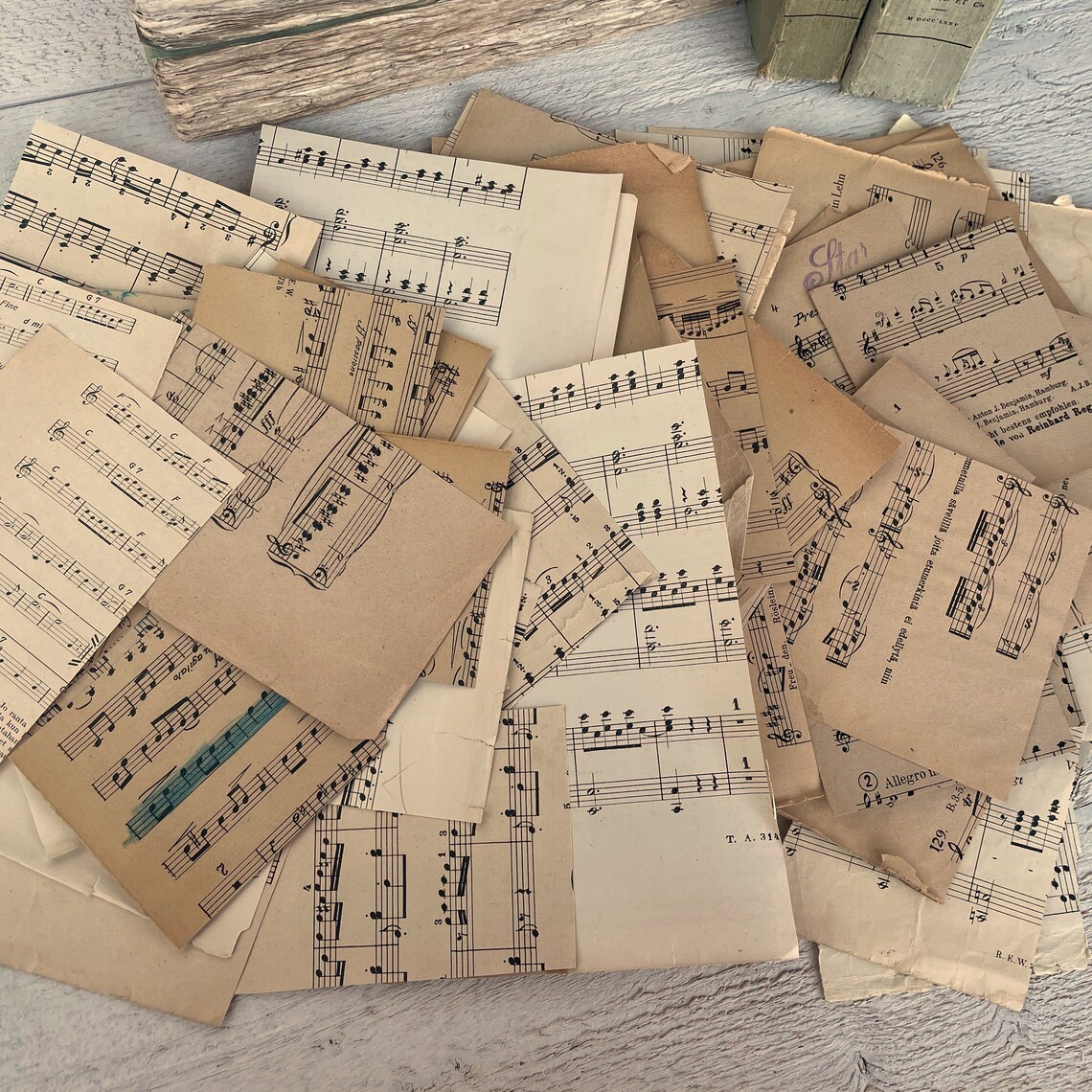 Music Sheet Scraps Set - 30 Scrap Sheets - Assortment for Junk ...