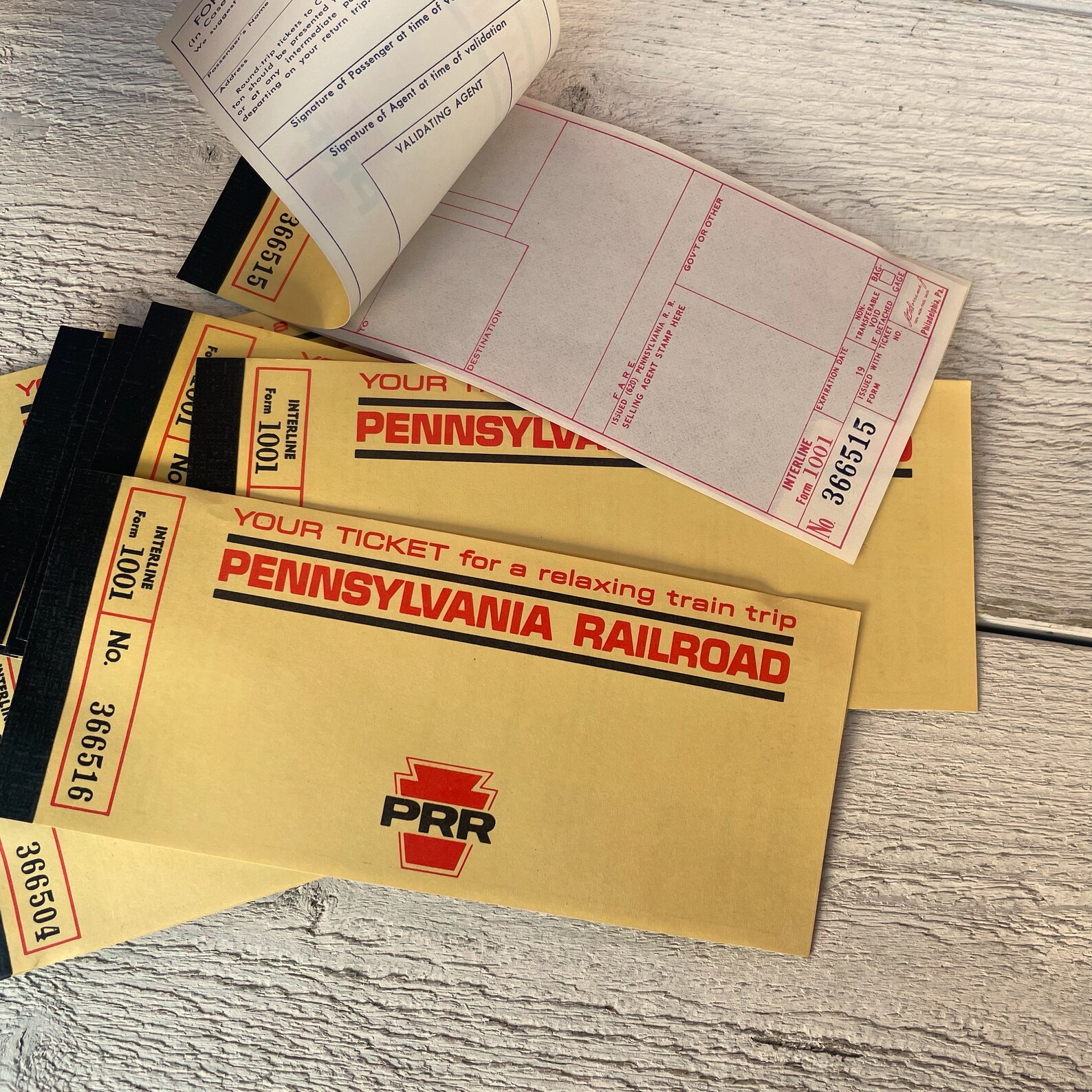 Vintage Train Ticket Book, Railroad Ephemera, Pennsylvania RR, Junk ...