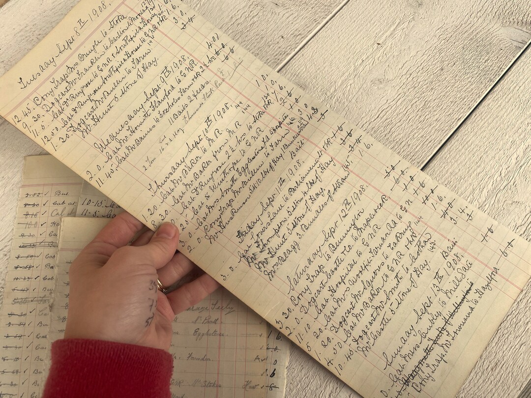 Antique Tall Ledger Pages Handwritten, Vintage Junk Journal Ephemera ...