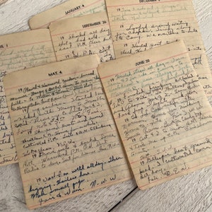 Vintage Diary Pages, Handwritten Agenda Sheets, Five Year Diary 1930s ...