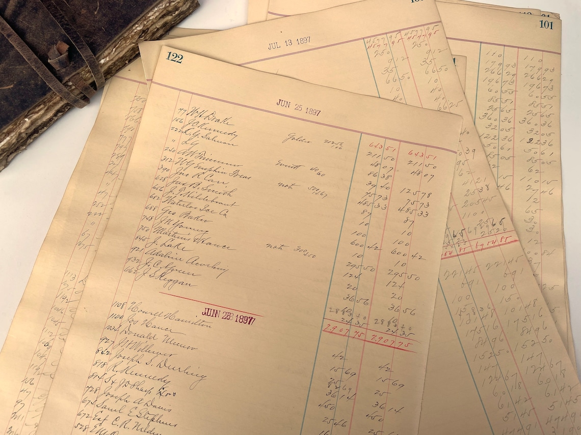 Extra Large Antique Handwritten Ledger 1800s Junk Journal - Etsy