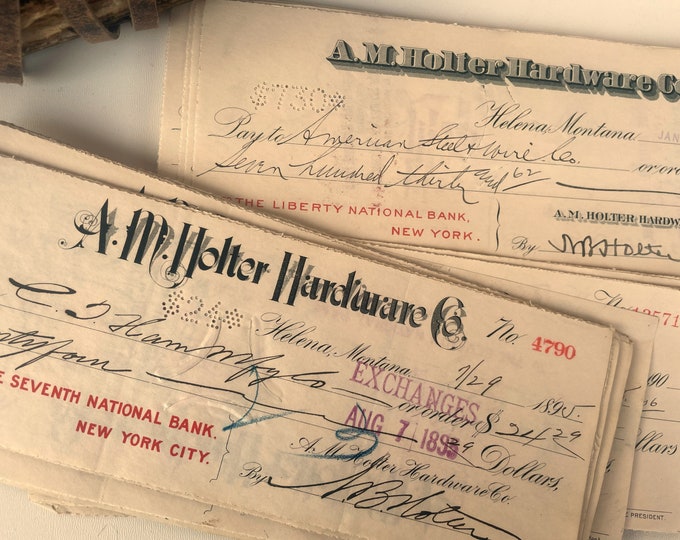 Antique Bank Checks, Hardware Shop Payment Receipt, Vintage Ephemera ...