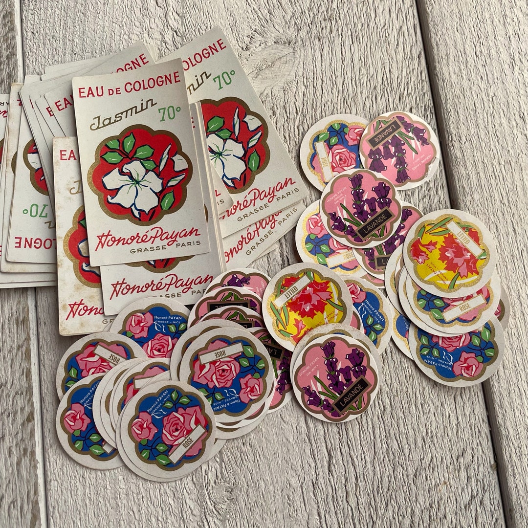 Vintage French Flower Themed Labels for Crafts, Small Parfume ...