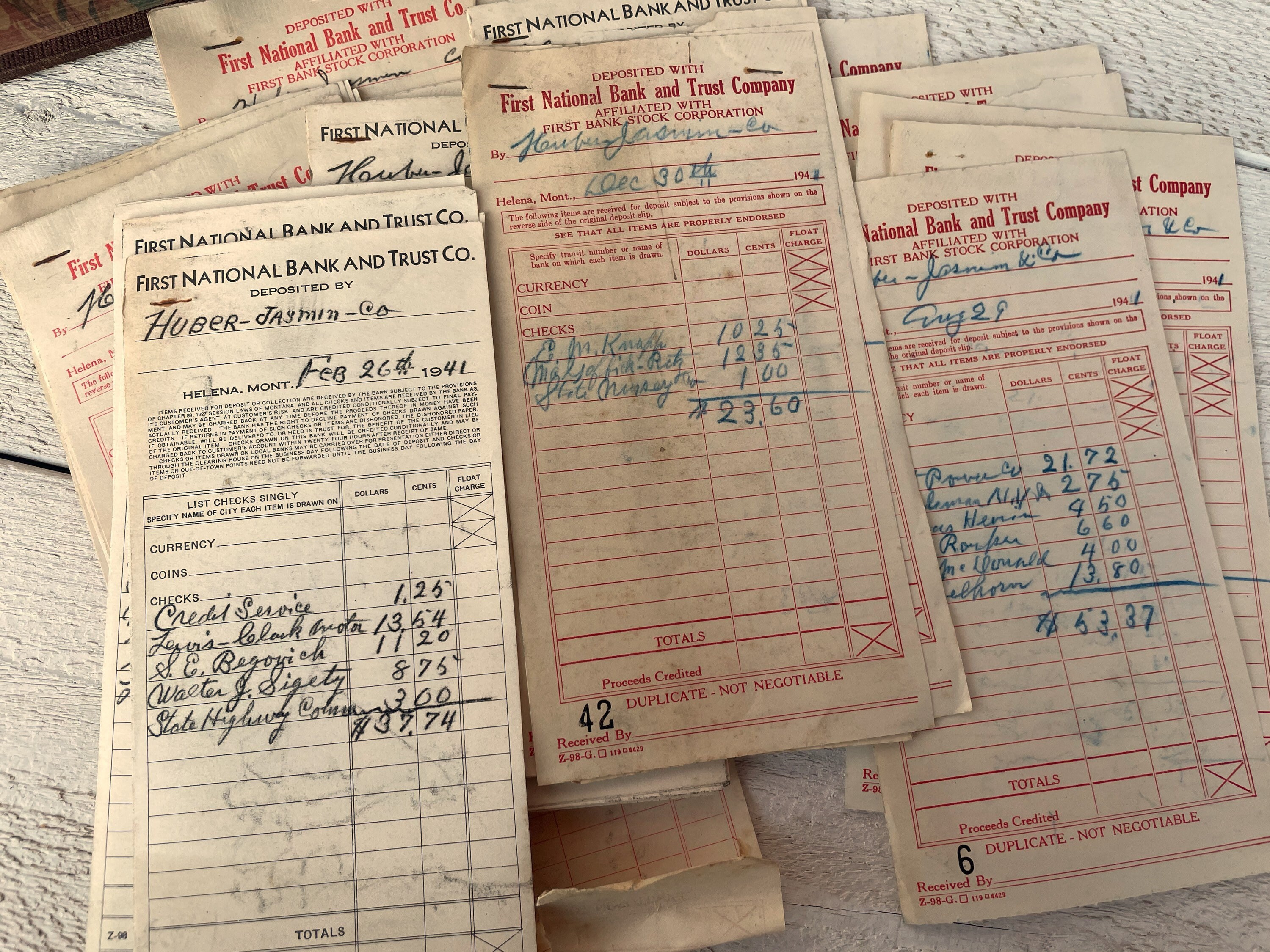 Vintage Bank Receipts, Handwritten, Payment Deposit Receipts ...