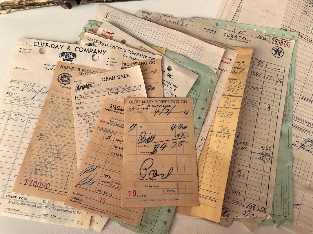 Vintage Gas Station Receipts Aged Used Store Receipts - Etsy