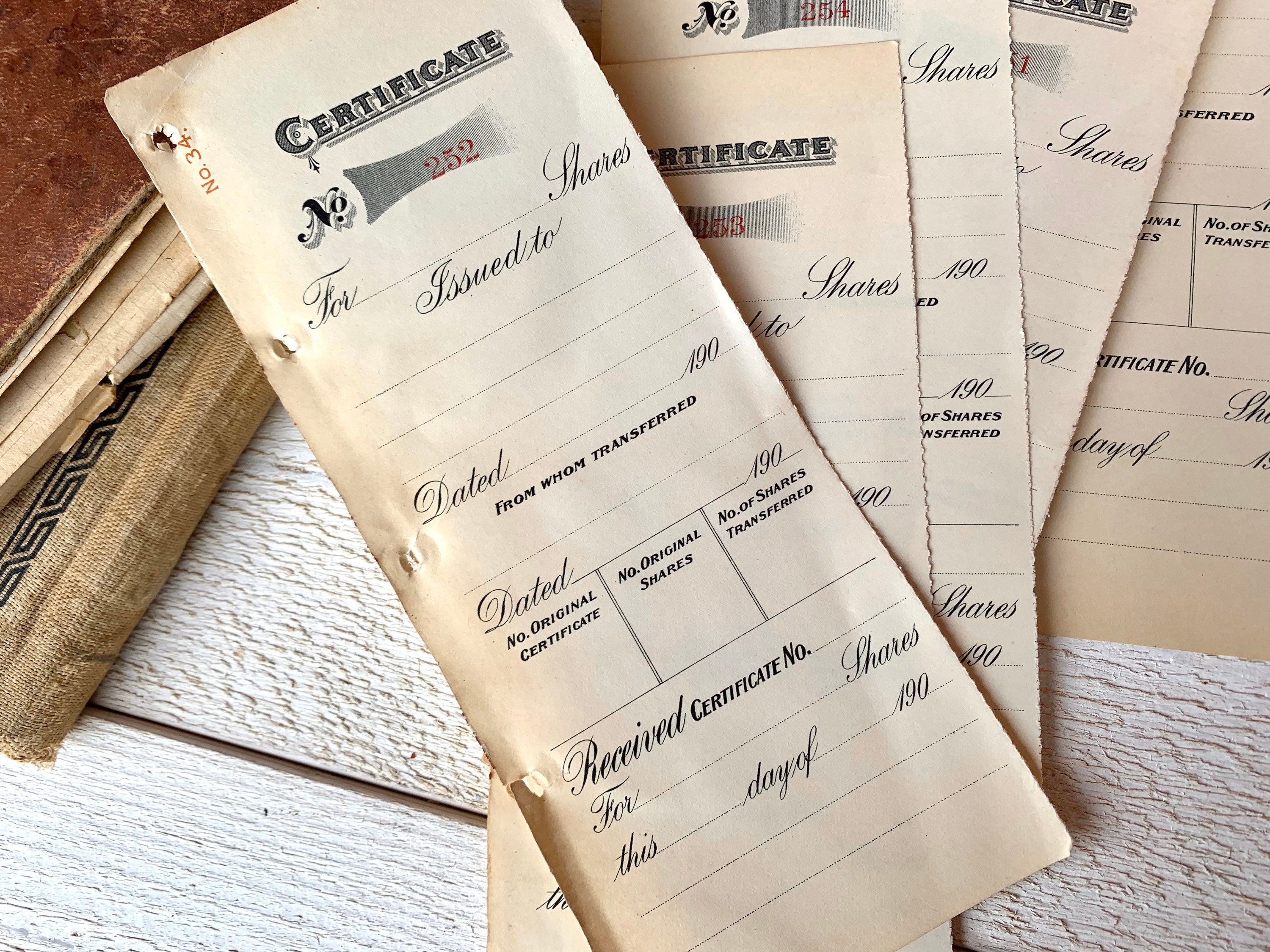 Antique Certificates Vintage Document Vintage Ephemera Junk | Etsy UK