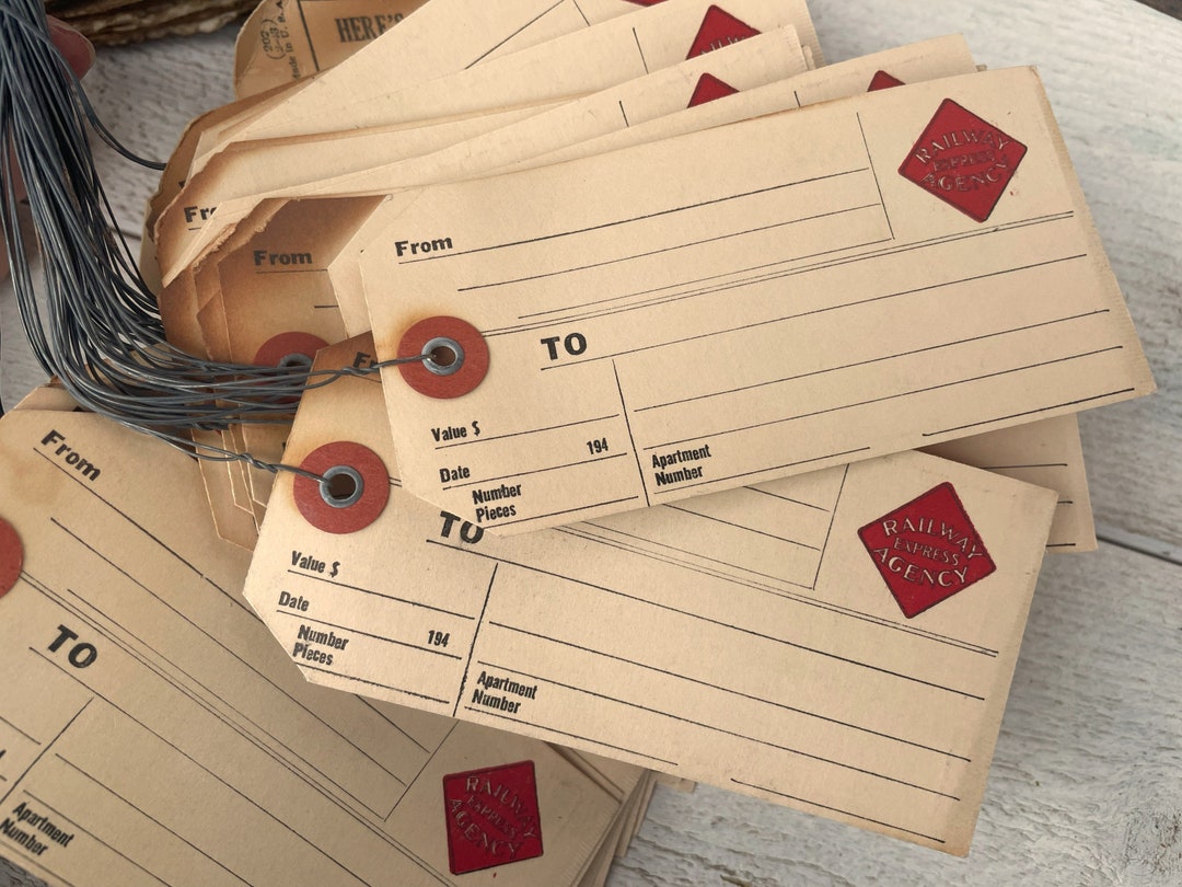 Vintage Shipping Tags, Train Freight Marking Tag, Hanging Tags ...