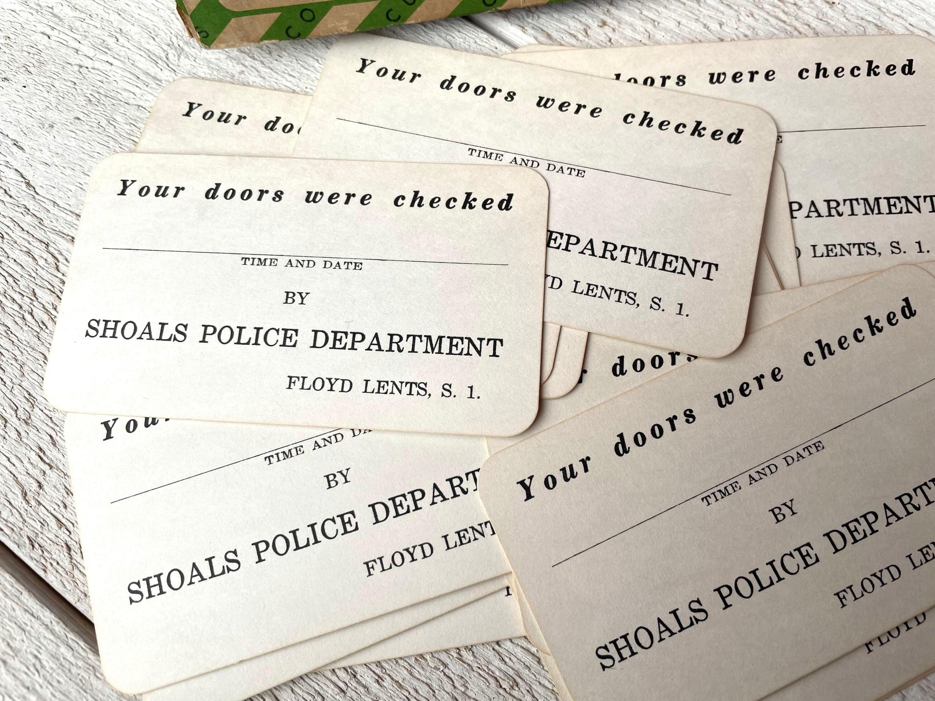 Vintage Announcement Cards, Police Property Check, Card for ...