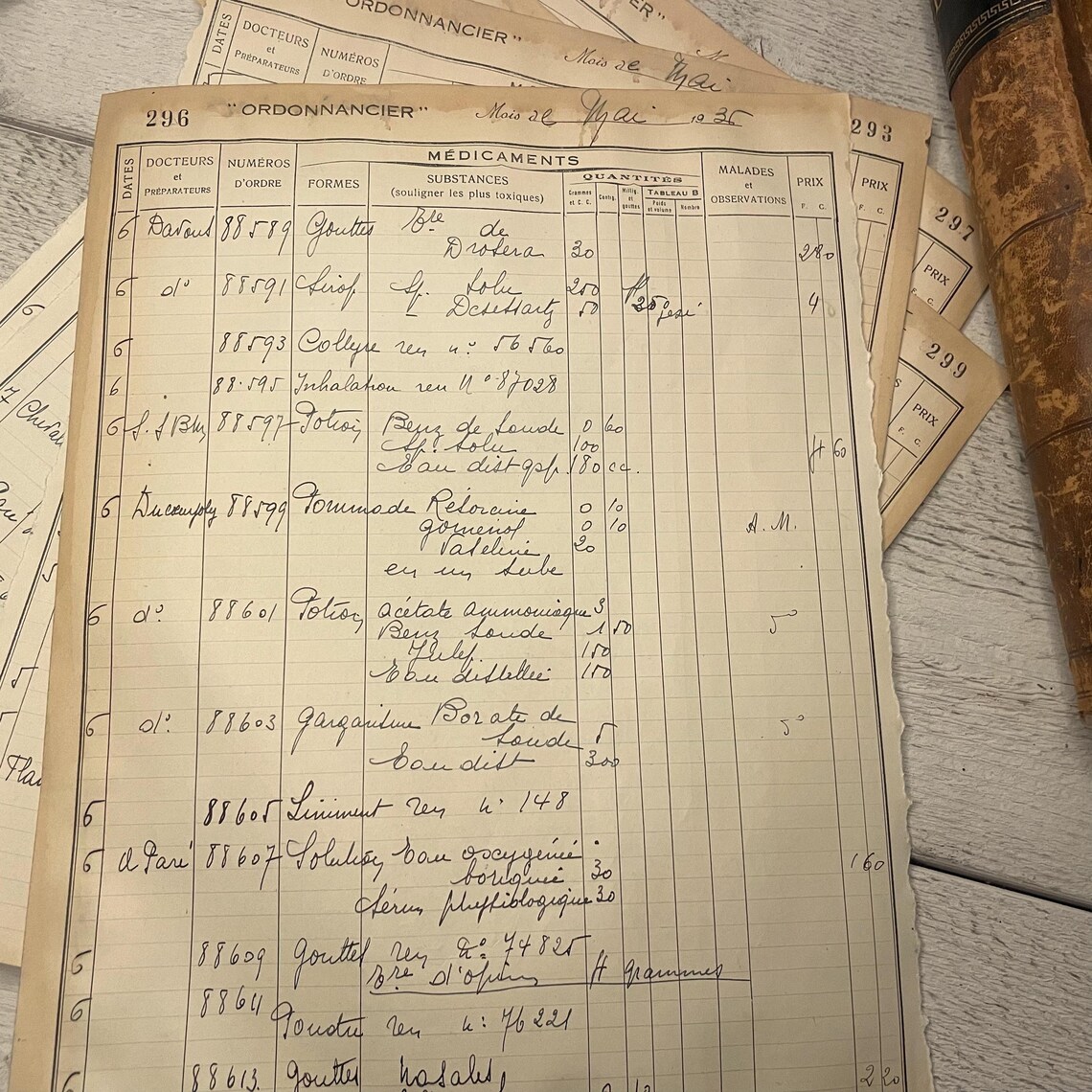Vintage French Handwritten Ledger Sheets 1930s - 10 Sheets - Vintage ...