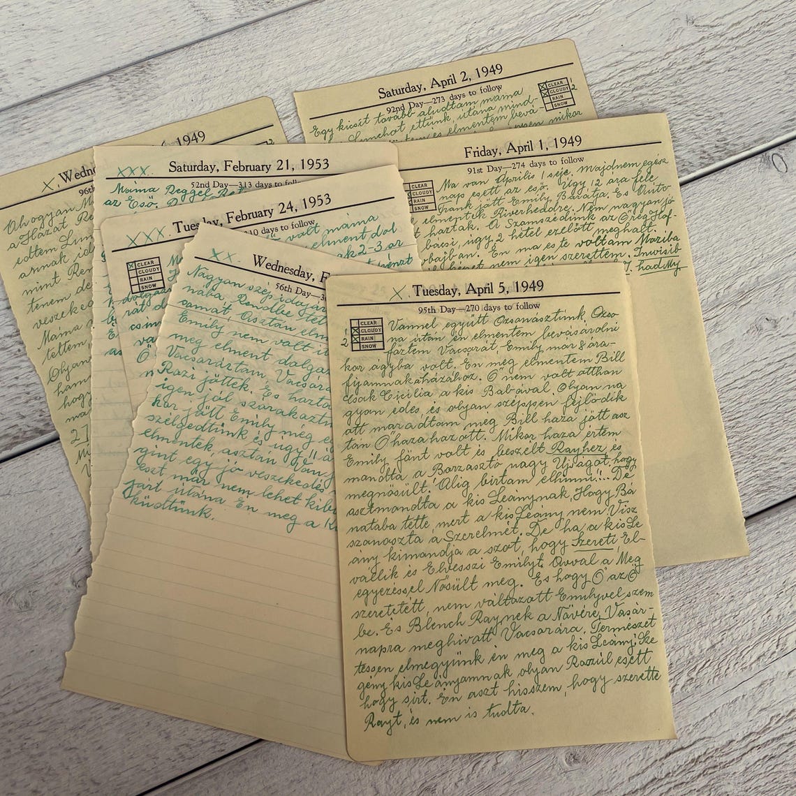 French 1940s-50s Handwritten Agenda Pages - 10 Sheets - for Junk ...
