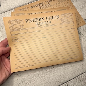 Vintage Western Union Telegram, Aged With Patina, 1950s Ephemera for ...