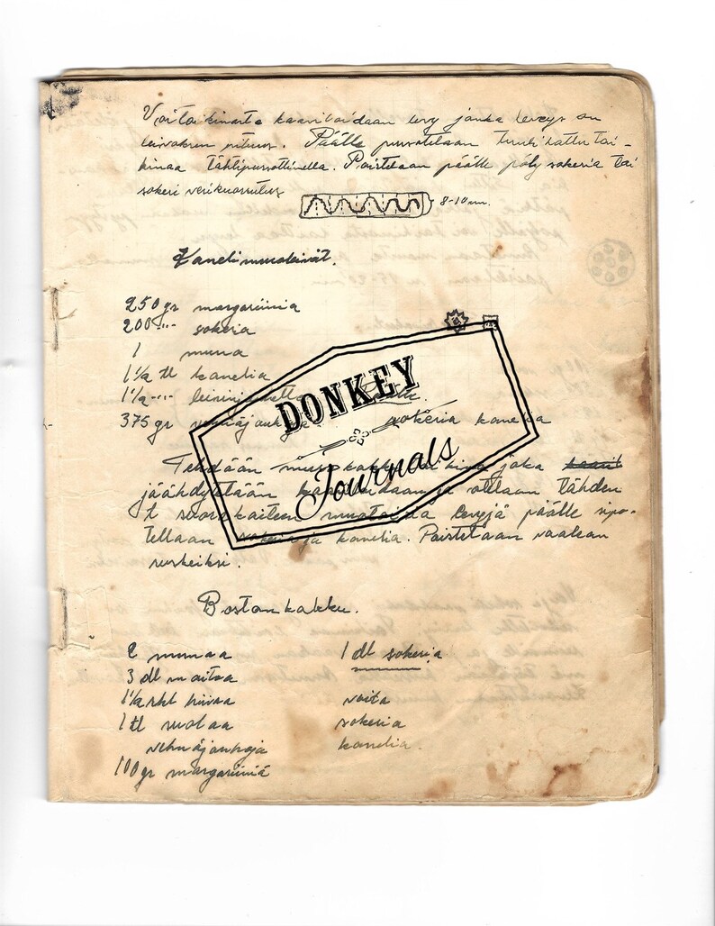 Vintage Handwritten Recipes Old Printables Digital Ledger | Etsy