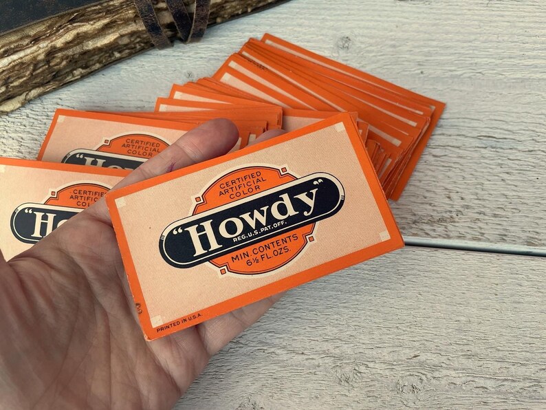 Howdy 1930s Bottle Labels, Vintage Soda Advertisements, Ephemera for ...
