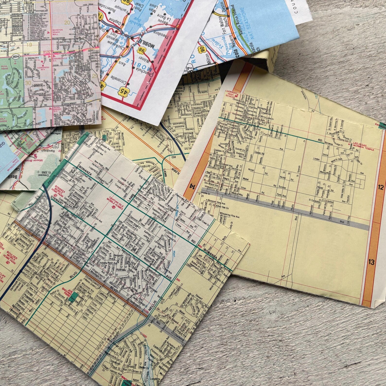 Vintage Map Scraps - 30 Sheets - Ephemera for Junk Journal and ...