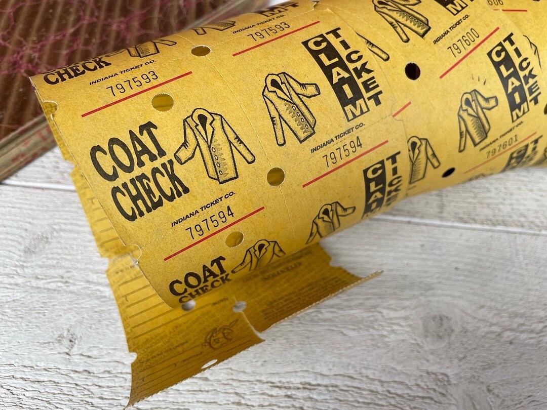 Vintage Cloakroom Tickets, Coat Claim Ticket Set, Junk Journal Ephemera ...