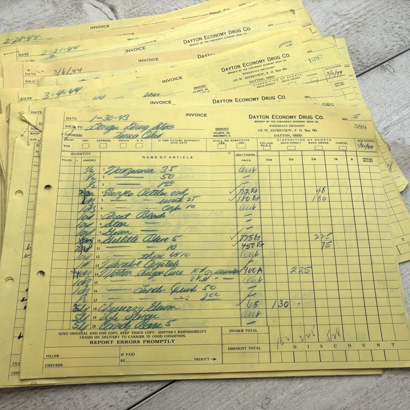 Handwritten Invoices - Etsy