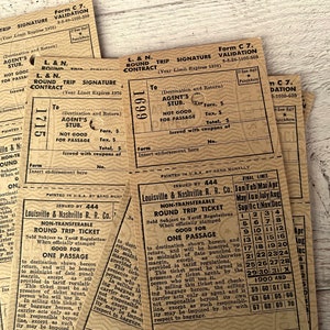 Vintage Train Tickets, Large Paper Ticket, Antique Railroads Ephemera ...