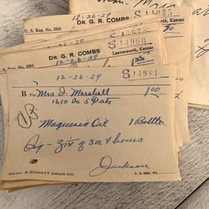 Antique Rx Prescriptions 1920s Handwritten, Pharmacy, Old Apothecary ...