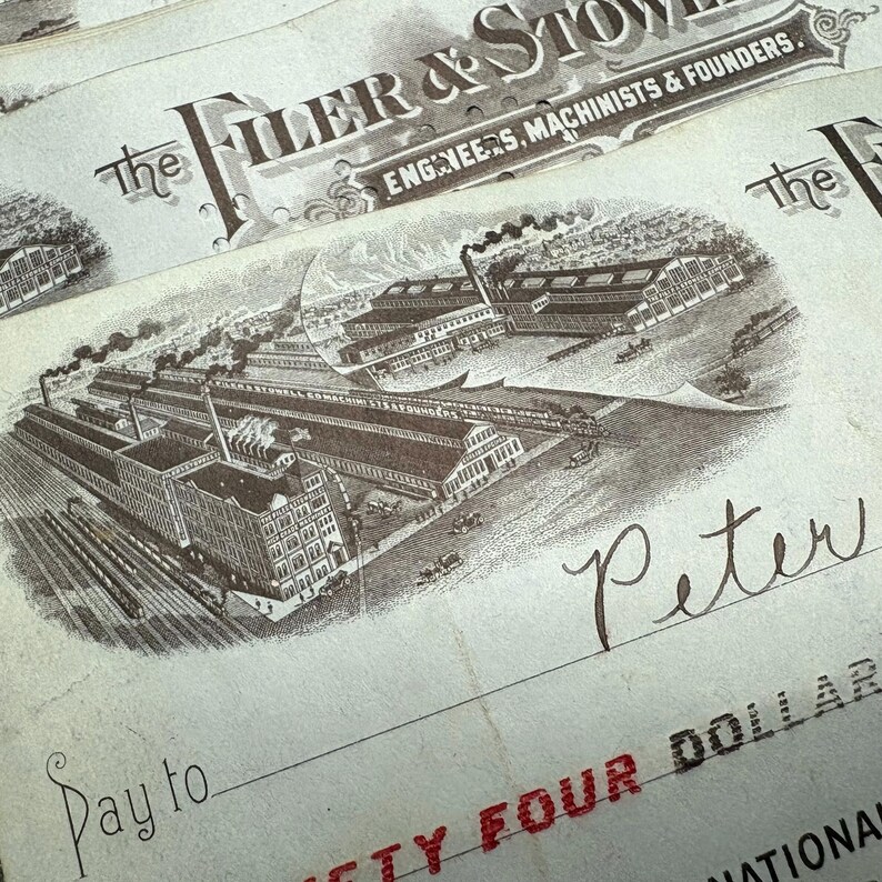 Antique 1920s Payment Checks - 5 Sheets - Bank Notes, Vintage Junk ...