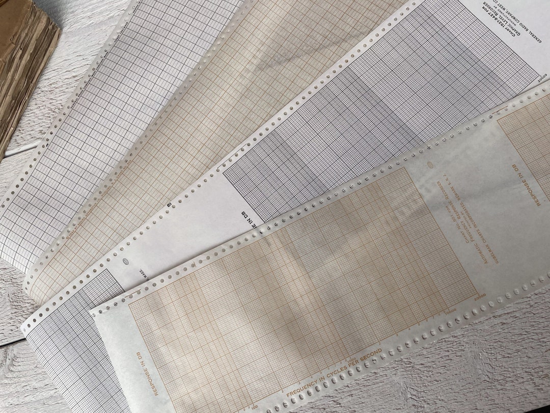 Vintage Thin Graph Paper, Electro Chart Recording Papers, for Junk ...