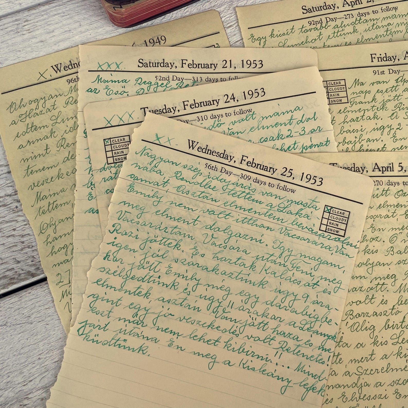 French 1940s-50s Handwritten Agenda Pages - 10 Sheets - for Junk ...