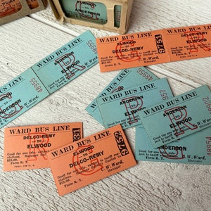 Vintage Bus Tickets - 10 Doubletickets - Transportation Traveling ...