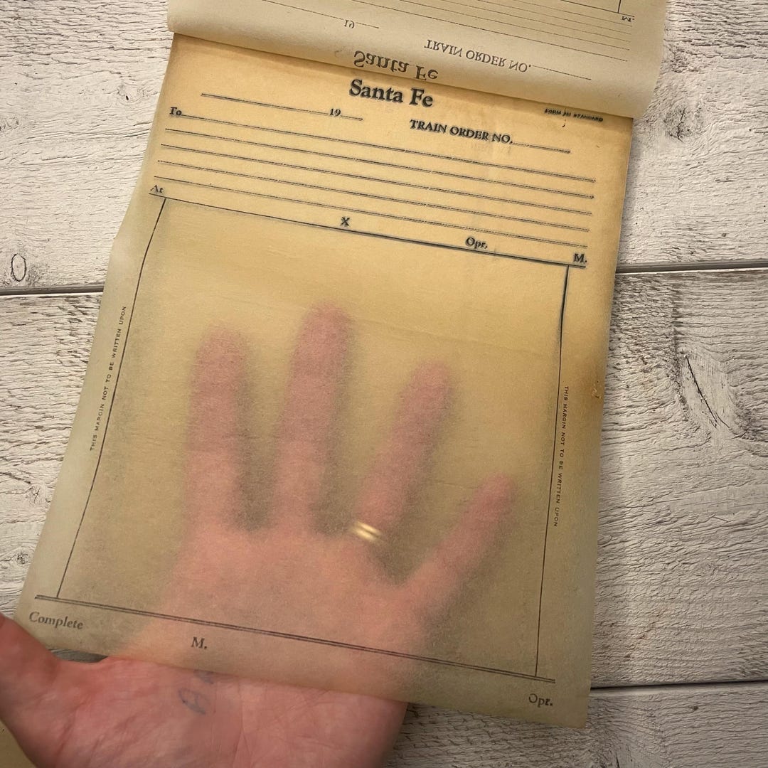 Vintage Onion Skin Train Orders, Tissue Thin Translucent Railroad Forms ...