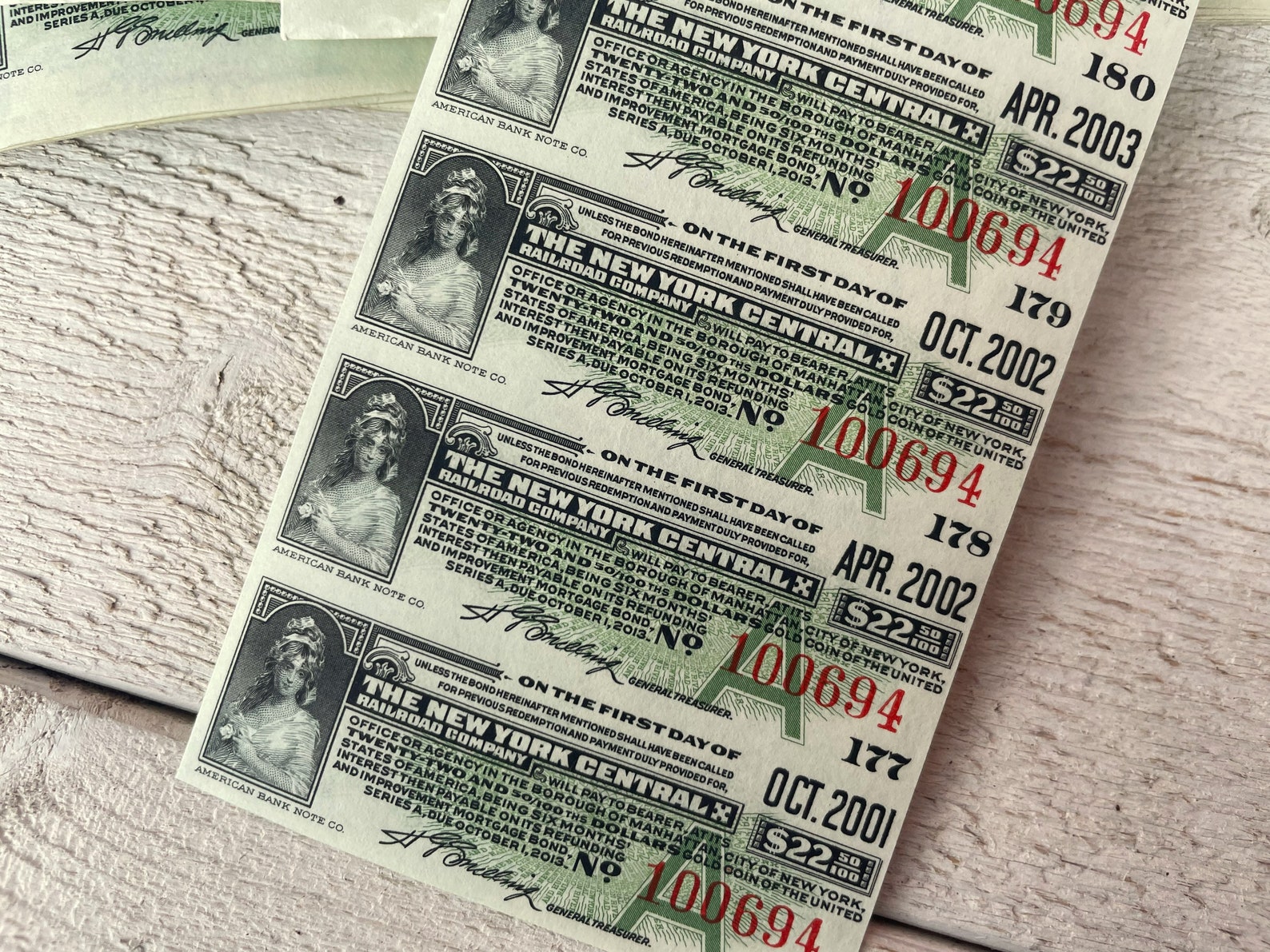 Antique Bond Coupons, Vintage Certificates, Ephemera for Junk Journal ...
