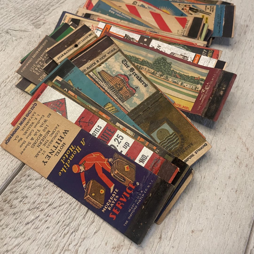 Vintage Match Book Covers From Hotels, 1930s-1950s, Ephemera for Junk ...