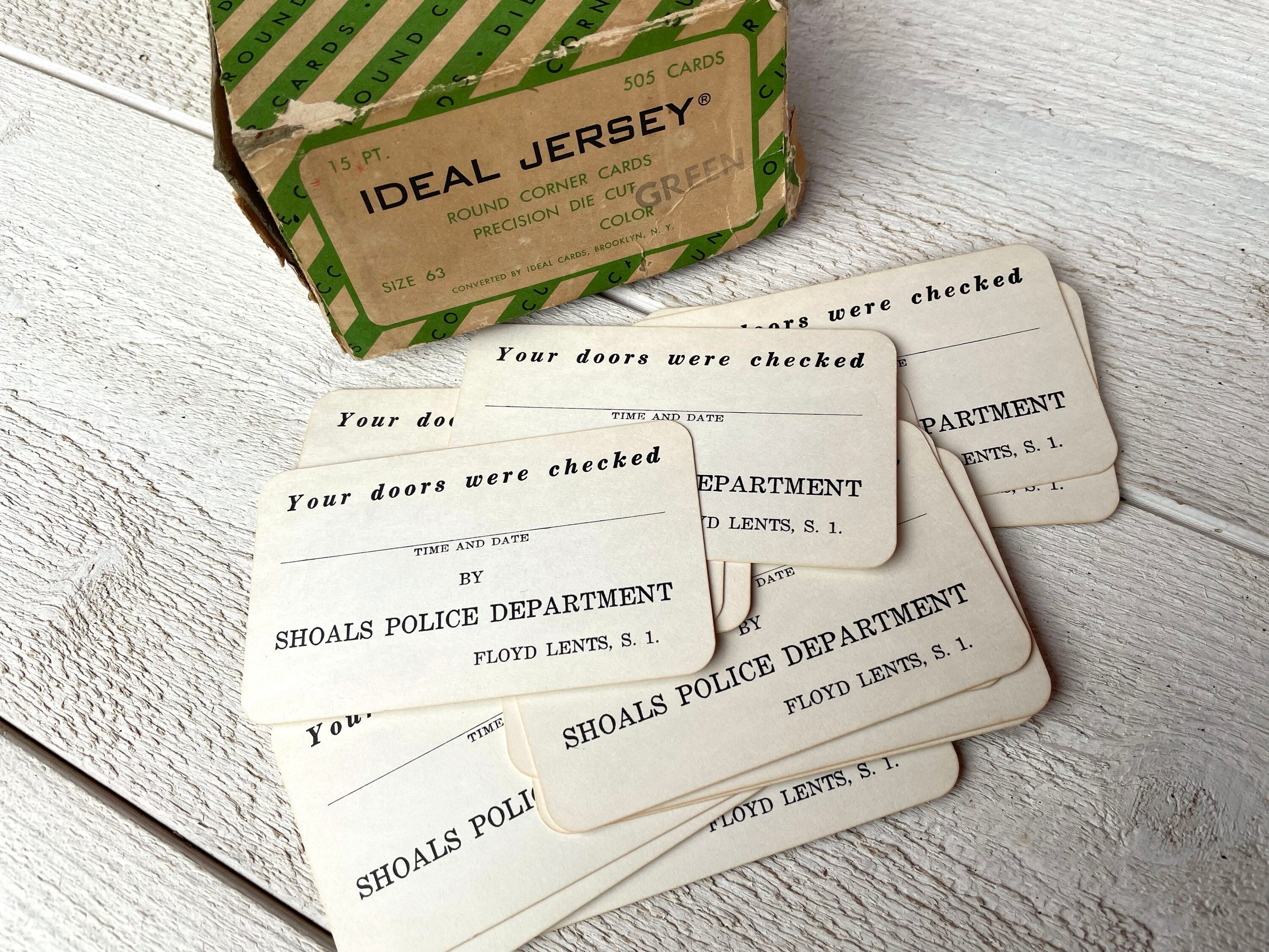 Vintage Announcement Cards, Police Property Check, Card for ...