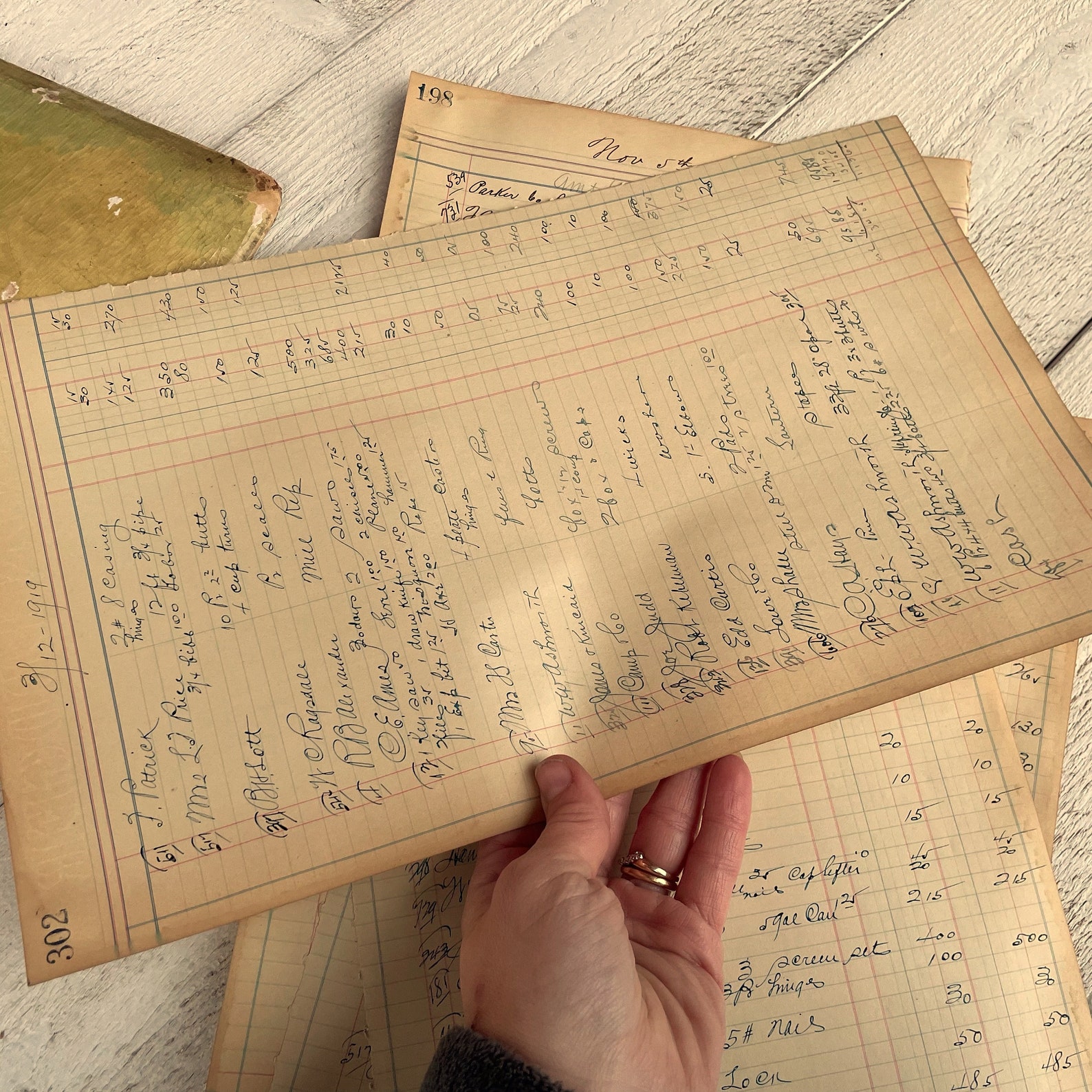Antique Handwritten Ledger Pages 1910s, Vintage Junk Journal Ephemera ...