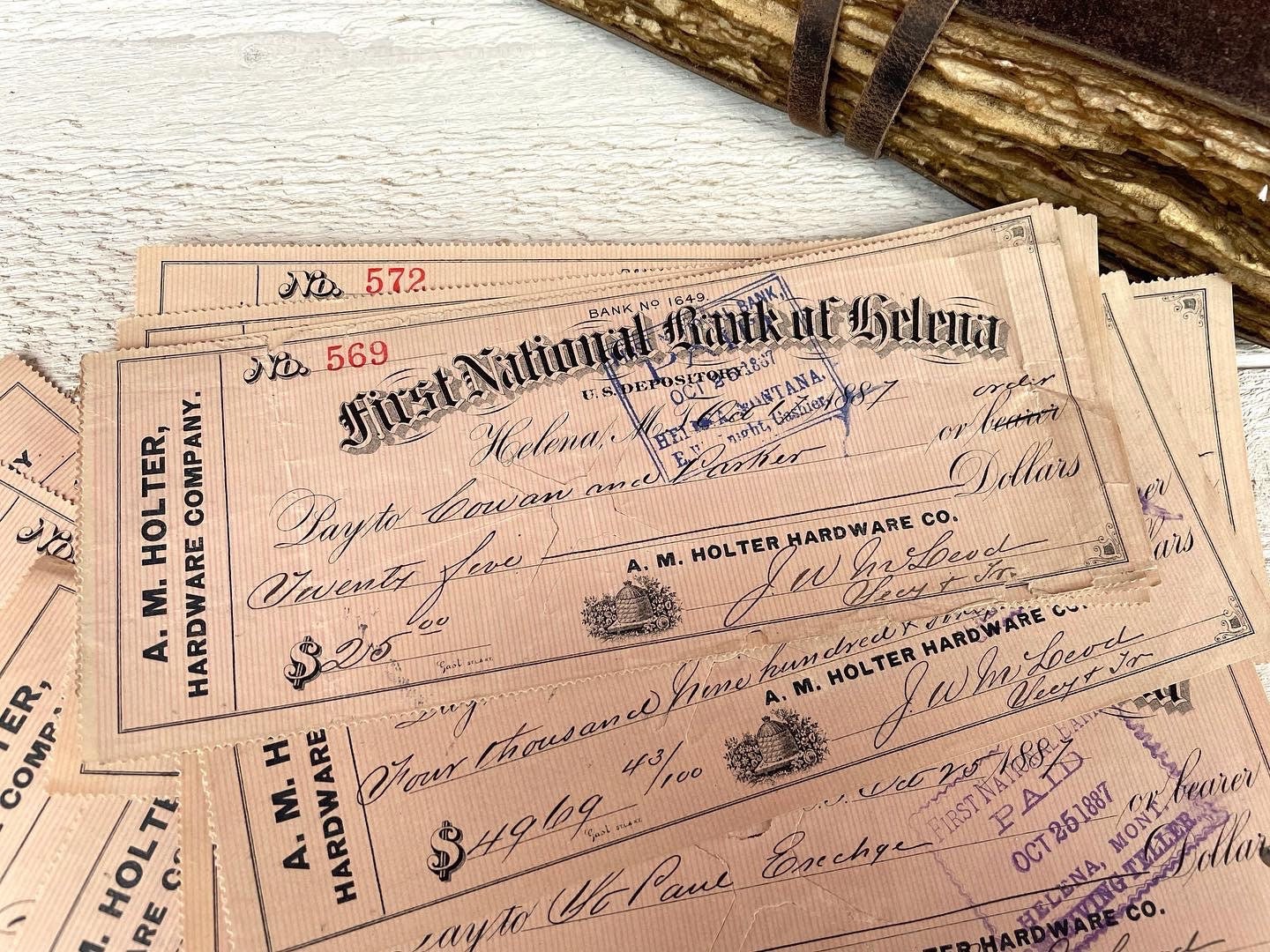 Antique 1800s Bank Checks Used Payment Receipt Vintage - Etsy