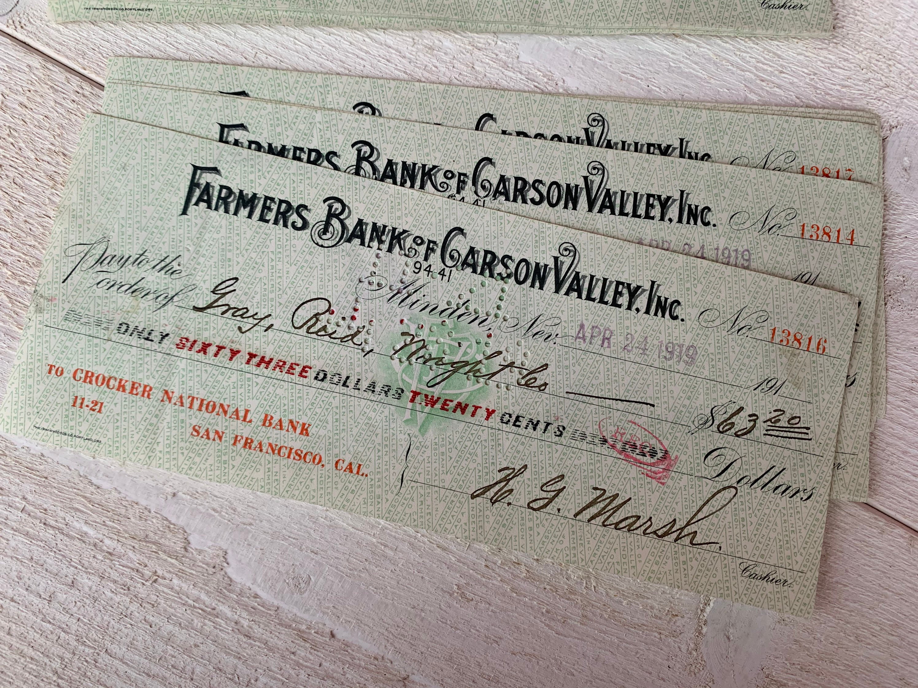 Antique Bank Notes Used Money Check Set Vintage Ephemera - Etsy