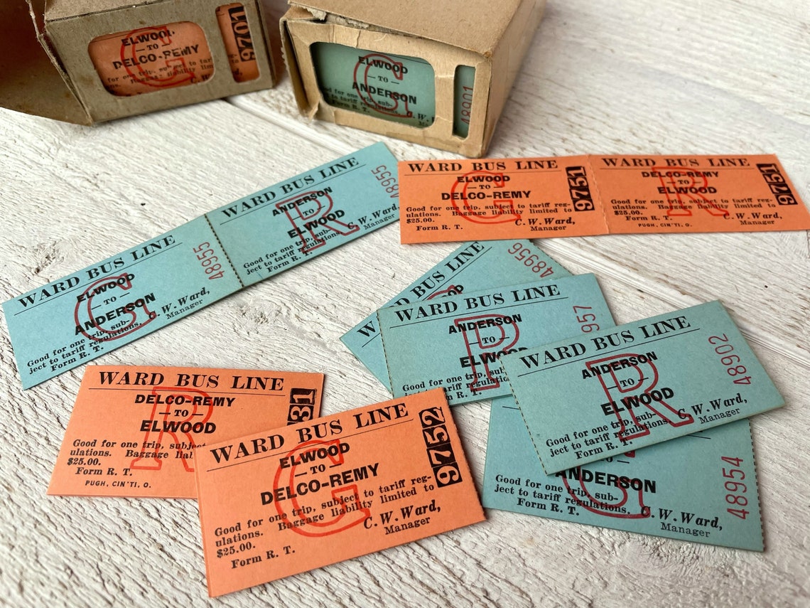 Vintage Bus Tickets - 10 Doubletickets - Transportation Traveling ...