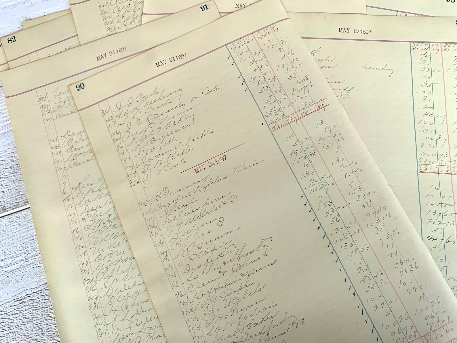 Extra Large Antique Handwritten Ledger 1800s Junk Journal | Etsy