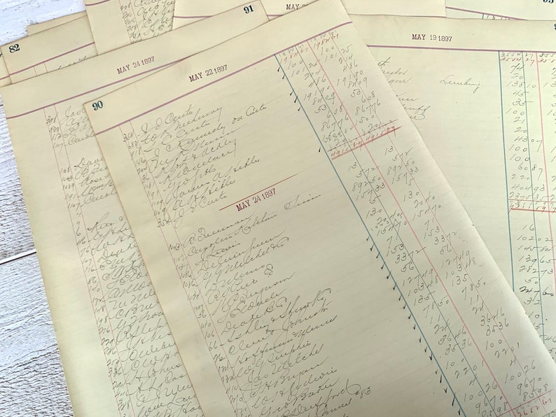 Extra Large Antique Handwritten Ledger 1800s Junk Journal | Etsy