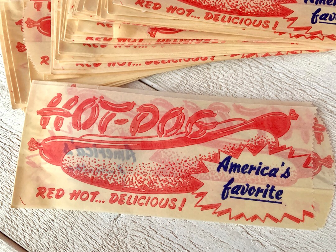 Vintage Hot Dog Wrapper Bags, Amusement Park Ephemera, Carnival, for ...