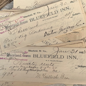 Antique 1890s Bank Checks, Payment Check, Handwritten, Vintage Ephemera ...
