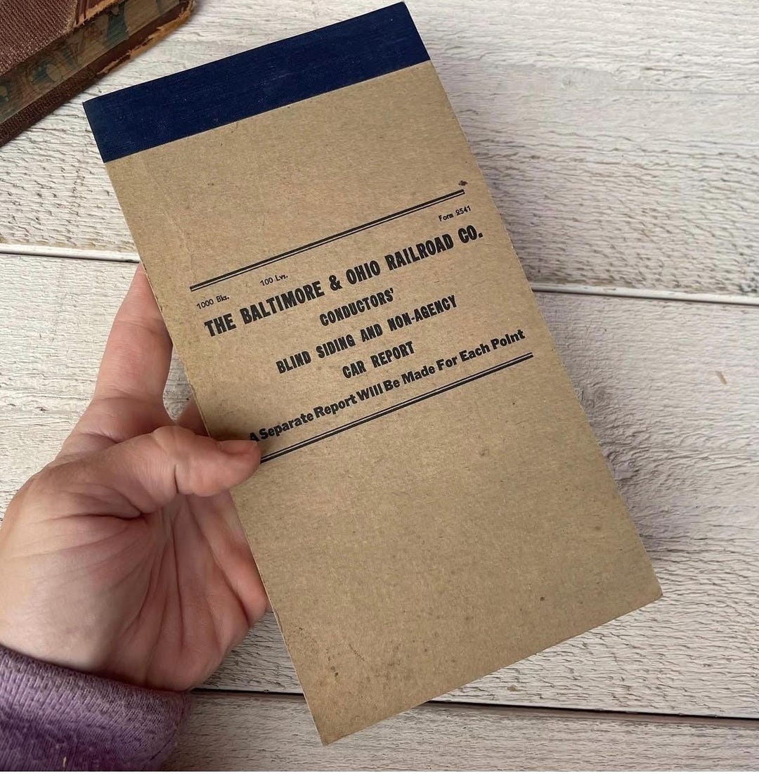 Vintage Full Pad Railroad Train Forms, Booklet Memo Stack, Ephemera for ...