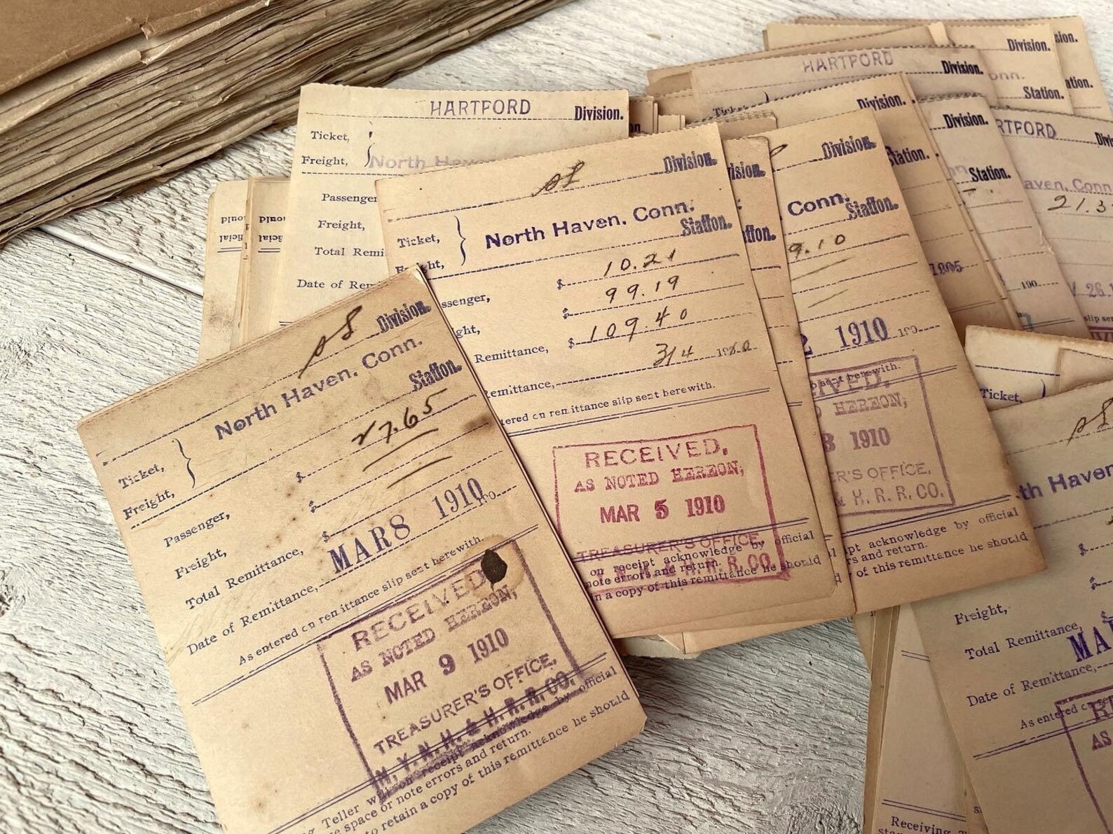Vintage Railroad Receipts Train Station Receipt Large Set - Etsy
