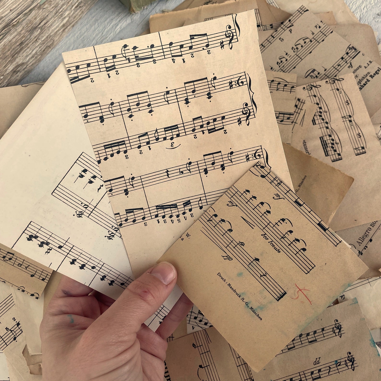 Music Sheet Scraps Set - 30 Scrap Sheets - Assortment for Junk ...